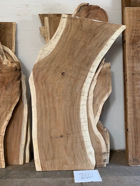 Parota Slab #2661 Live Edge | Tropical Exotic Hardwoods