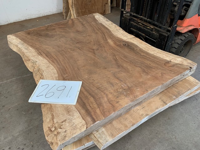 Parota Slab #2691 Live Edge | Tropical Exotic Hardwoods