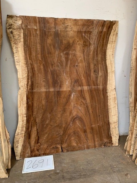 Parota Slab #2691 Live Edge | Tropical Exotic Hardwoods