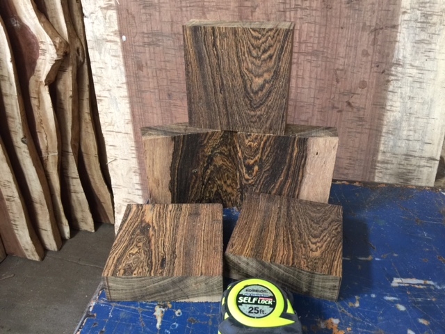 5 pcs 1.75" x 5.5" x 5.5" Bocote Bowl Blanks | Tropical Exotic Hardwoods