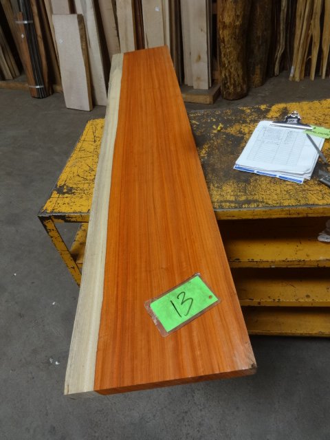 Padouk (Padauk) Slab #13 One Live Edge | Tropical Exotic Hardwoods