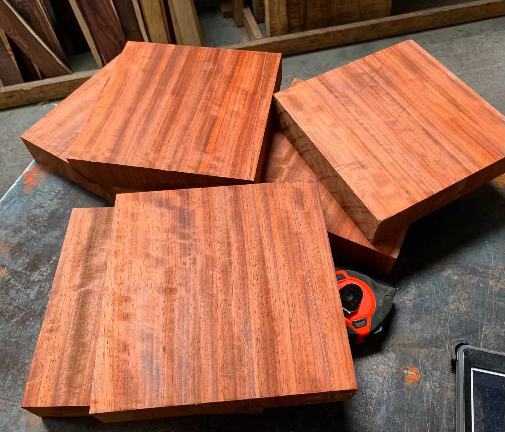 3 pcs 1 3/4" x 9" x 9" Padauk (Padouk) Bowl Blanks | Tropical Exotic ...