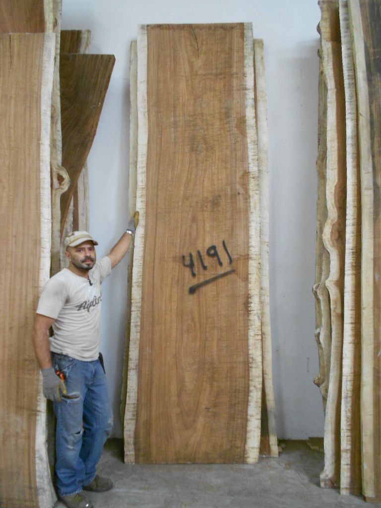 Parota Slab #4191 Live Edge | Tropical Exotic Hardwoods