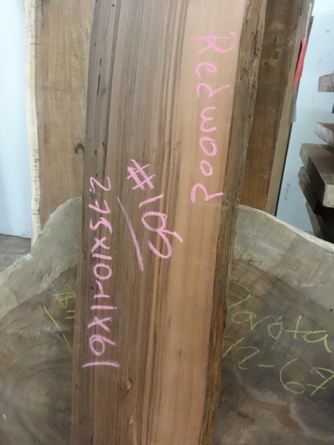 Redwood Slab #105 One Live Edge | Tropical Exotic Hardwoods